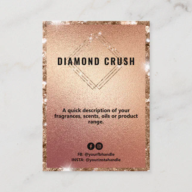 Luxury Rose Gold Product Price List Card | Zazzle