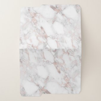 Luxury Rose-gold & White Faux Marble File Folder | Zazzle