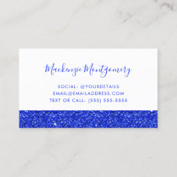 Luxury Royal Blue Dripping Glitter Business Card | Zazzle