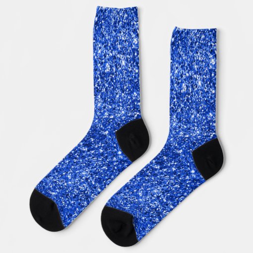 Luxury Royal Blue Glitter Socks | Zazzle