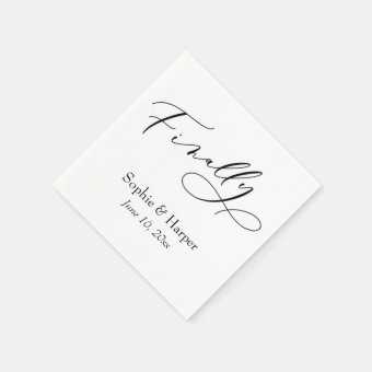 Luxury Script Font Simple Typography Finally Napkins | Zazzle
