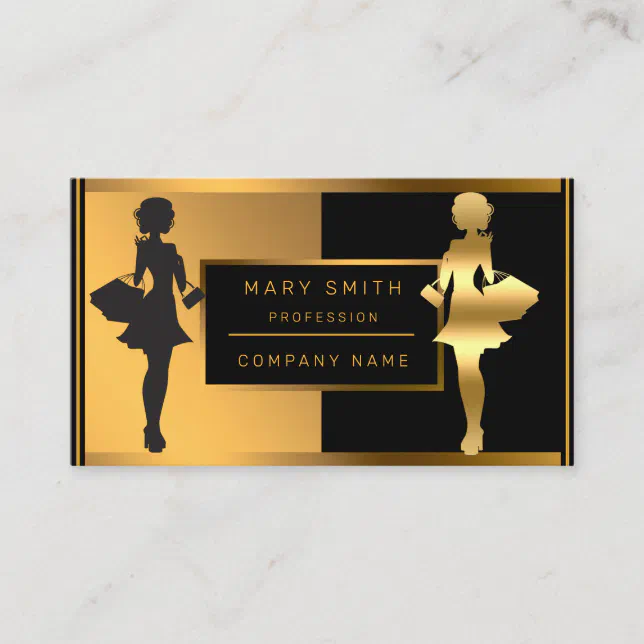 Luxury Shopping Fashion Add Your Text Business Card | Zazzle