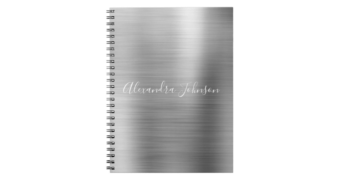Luxury Silver Foil Professional Girly Notebook | Zazzle