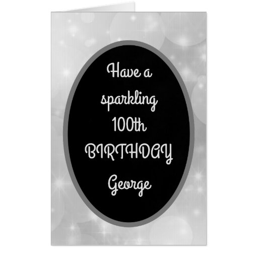 Luxury Silver Sparkly 100th Birthday Card | Zazzle