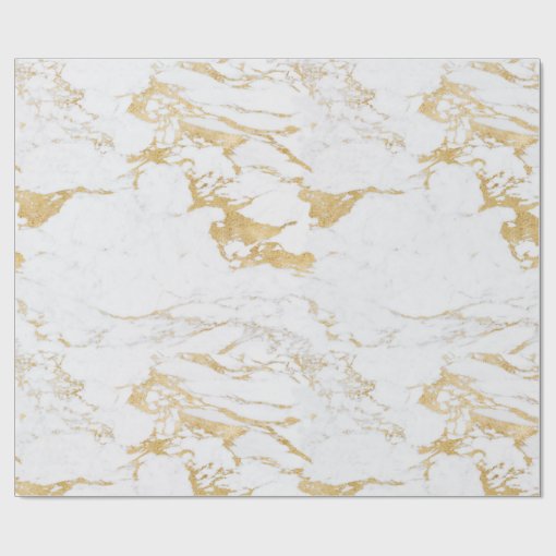 Luxury Sparkle Gold Foil Marble Wrapping Paper | Zazzle