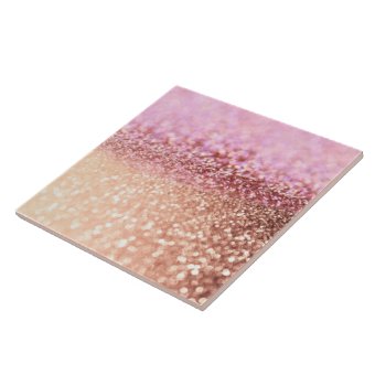 Luxury Sparkling Pink Ombre Glitter Gradient Ceramic Tile | Zazzle