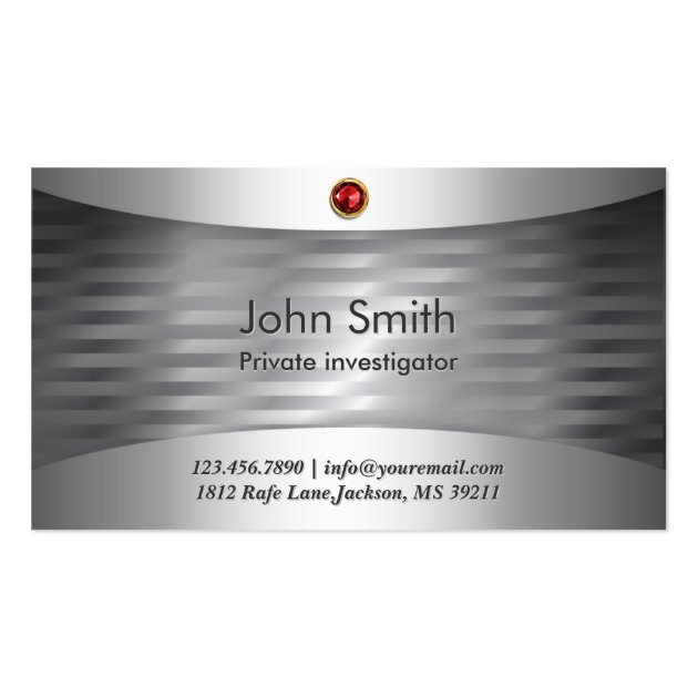 Luxury Steel Investigator Business Card