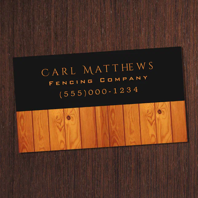 Luxury Style Wood Fence Design Fencing Company Business Card | Zazzle