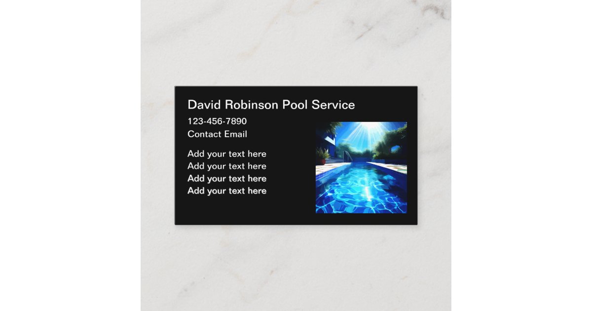 Luxury Swimming Pool Services Business Card | Zazzle