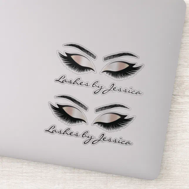 luxury trendy makeup lashes brows sticker | Zazzle