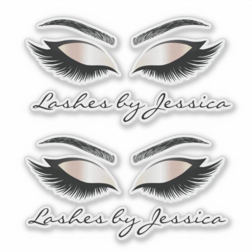 luxury trendy makeup lashes brows sticker | Zazzle