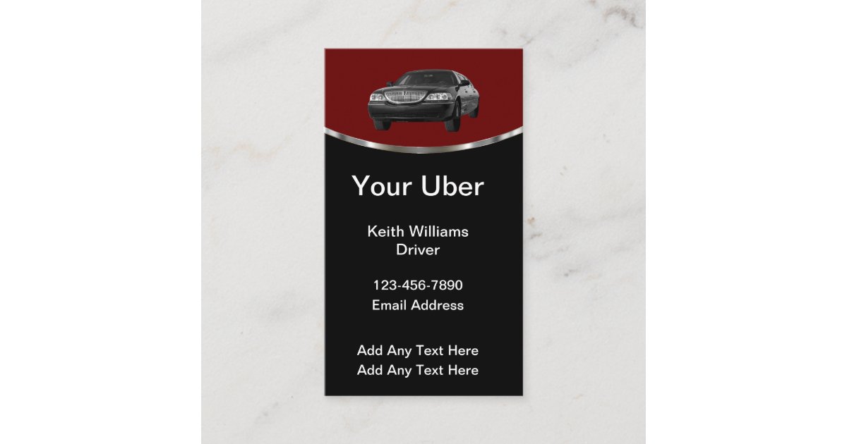 Luxury Uber Driver Business Cards | Zazzle