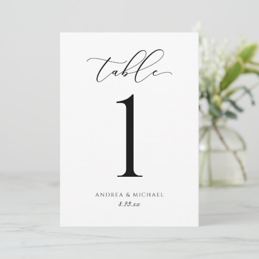 Luxury Wedding Calligraphy Script Table Number | Zazzle