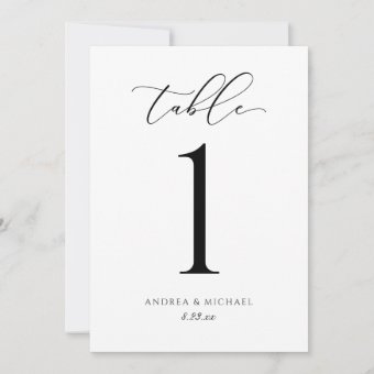 Luxury Wedding Calligraphy Script Table Number | Zazzle