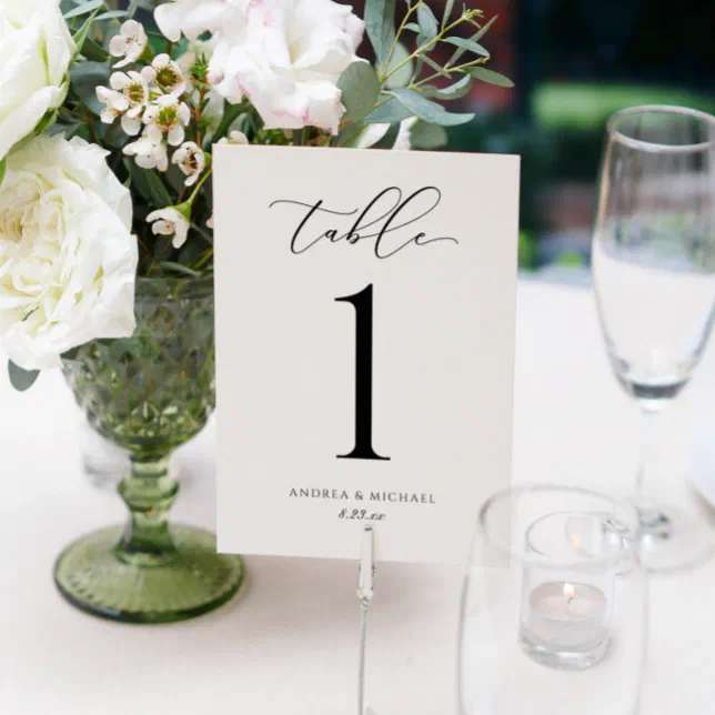 Luxury Wedding Calligraphy Script Table Number | Zazzle