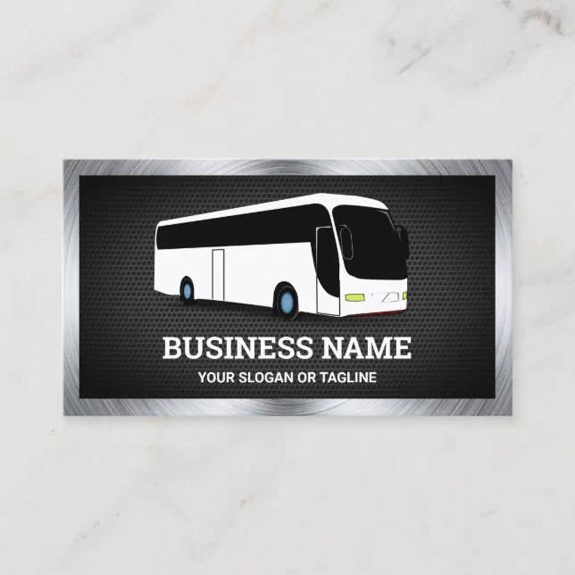 Luxury White Bus Sightseeing Tours Travel Agent Business Card | Zazzle