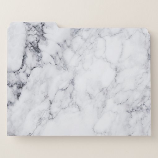 Luxury White Faux Marble File Folder | Zazzle