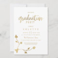 Luxury white gold leaf stem glam Graduation Party Invitation | Zazzle
