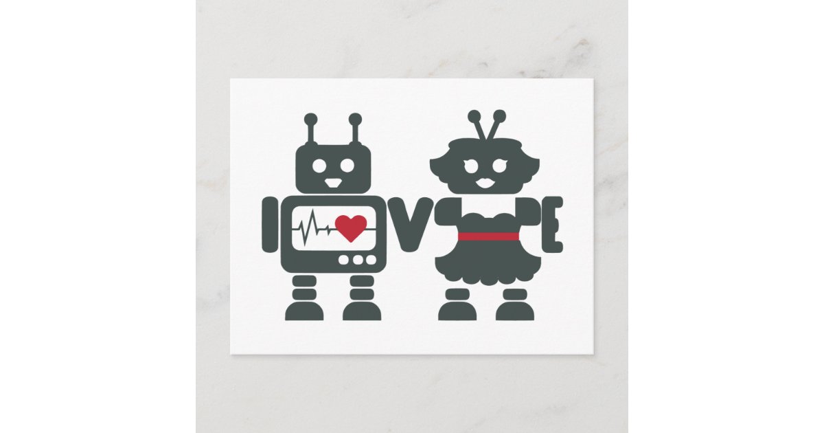 LV - Robots - Love Postcard | Zazzle
