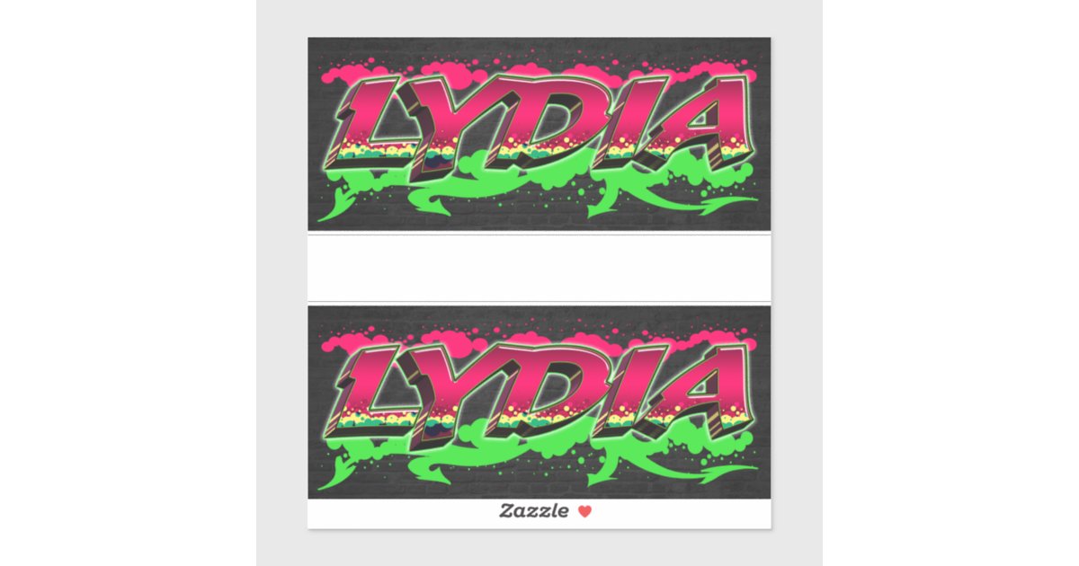 Lydia First Name Graffiti Sticker | Zazzle