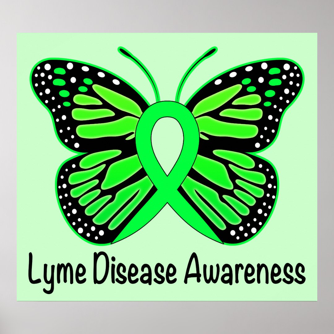 Lyme Disease Butterfly Awareness Ribbon Poster | Zazzle