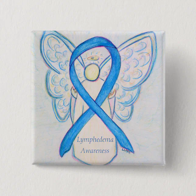 Lymphedema Awareness Angel Ribbon Art Pin | Zazzle