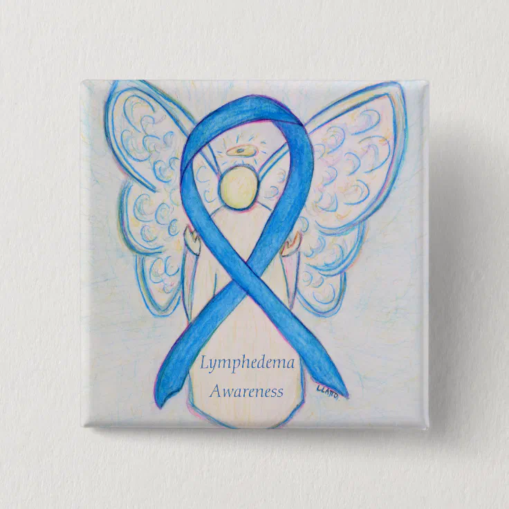 Lymphedema Awareness Angel Ribbon Art Pin | Zazzle