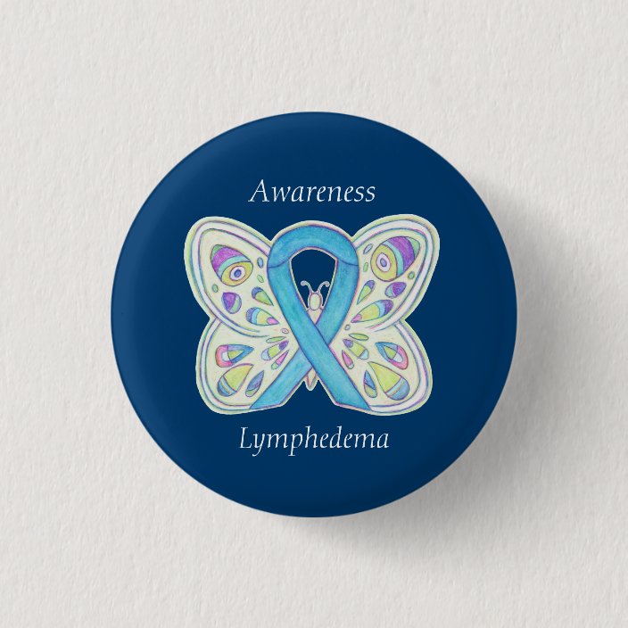 Lymphedema Awareness Ribbon Butterfly Custom Pin | Zazzle.com