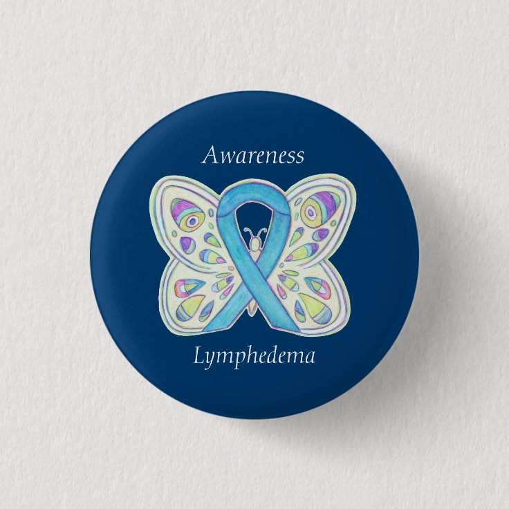 Lymphedema Awareness Ribbon Butterfly Custom Pin | Zazzle