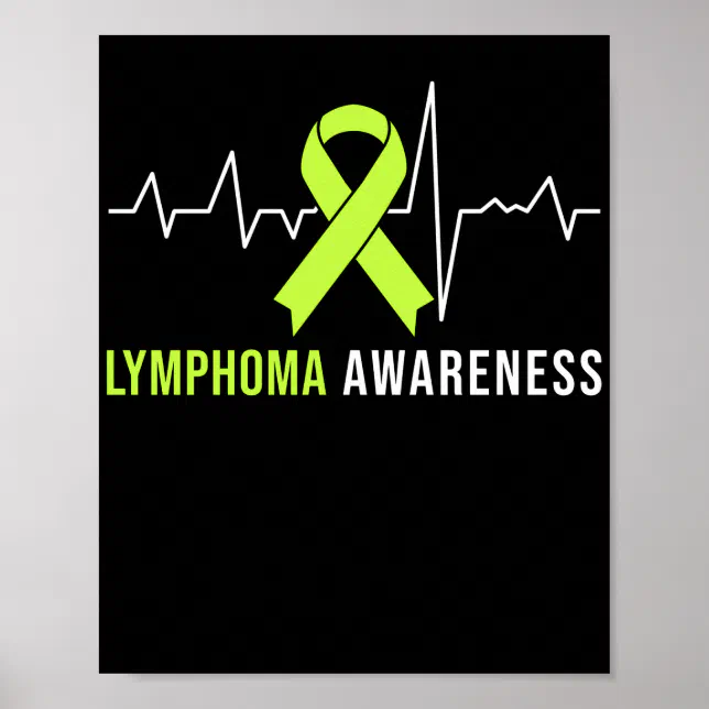 Lymphoma Awareness Heartbeat Poster | Zazzle