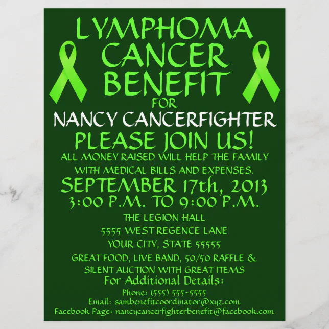 Lymphoma Cancer Benefit Flyer | Zazzle