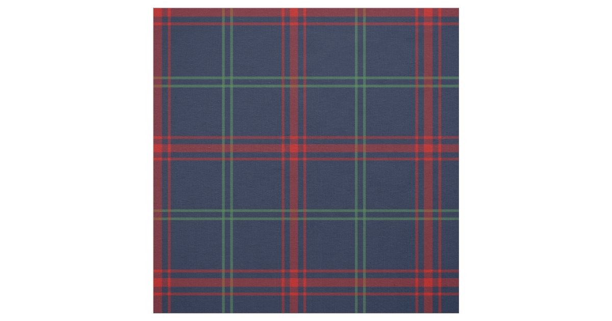 Lynch Tartan Pattern Navy Blue Irish Plaid Fabric | Zazzle
