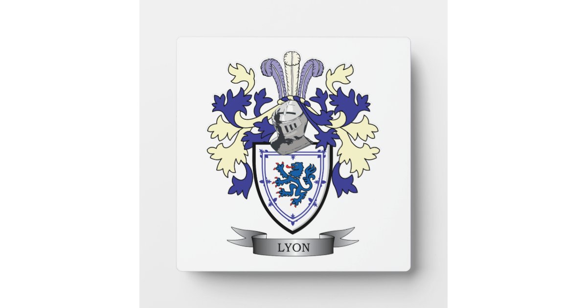 Lyon Family Crest Coat of Arms Plaque | Zazzle