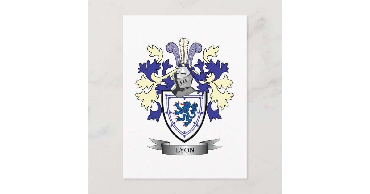 Lyon Family Crest Coat of Arms Postcard | Zazzle