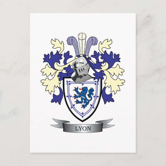 Lyon Family Crest Coat of Arms Postcard | Zazzle.com