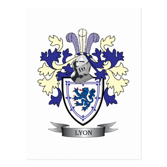 Lyon Family Crest Coat of Arms Postcard | Zazzle.com