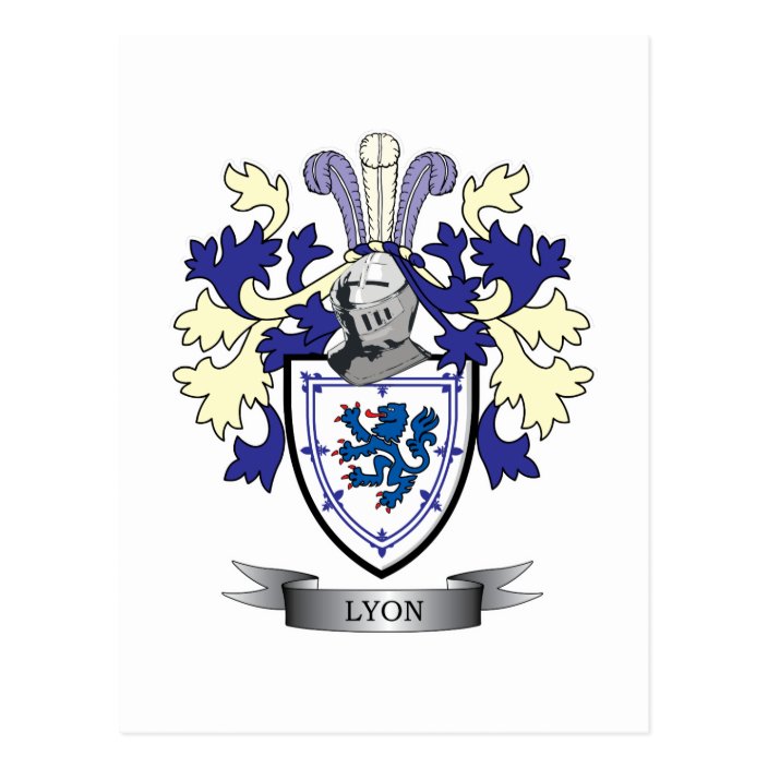Lyon Family Crest Coat of Arms Postcard | Zazzle.com