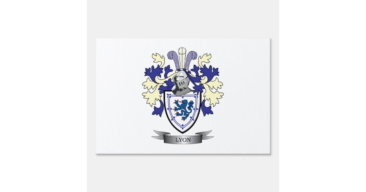 Lyon Family Crest Coat of Arms Yard Sign | Zazzle