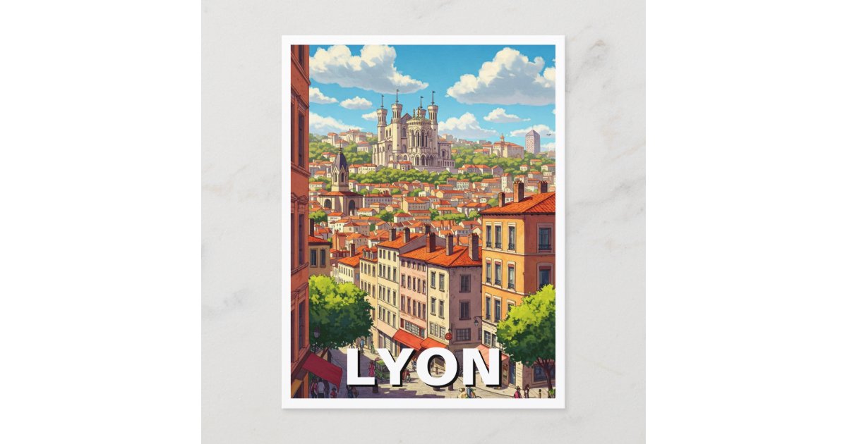 Lyon France Basilica Travel Postcard | Zazzle