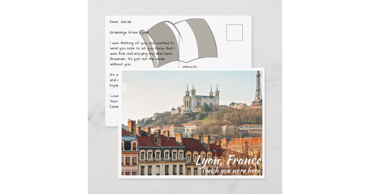Lyon France with Basilica Postcard | Zazzle