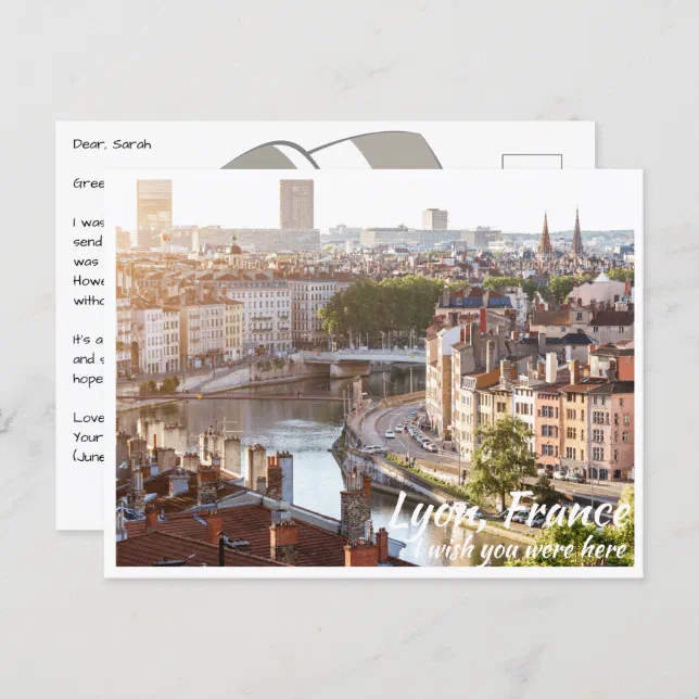 Lyon France with River Postcard | Zazzle