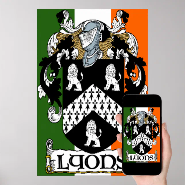 Lyons Coat of Arms Irish Flag Print | Zazzle