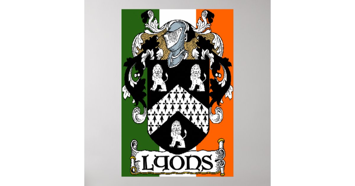 Lyons Coat of Arms Irish Flag Print | Zazzle