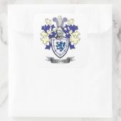 Lyons Family Crest Coat of Arms Square Sticker | Zazzle