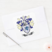 Lyons Family Crest Coat of Arms Square Sticker | Zazzle