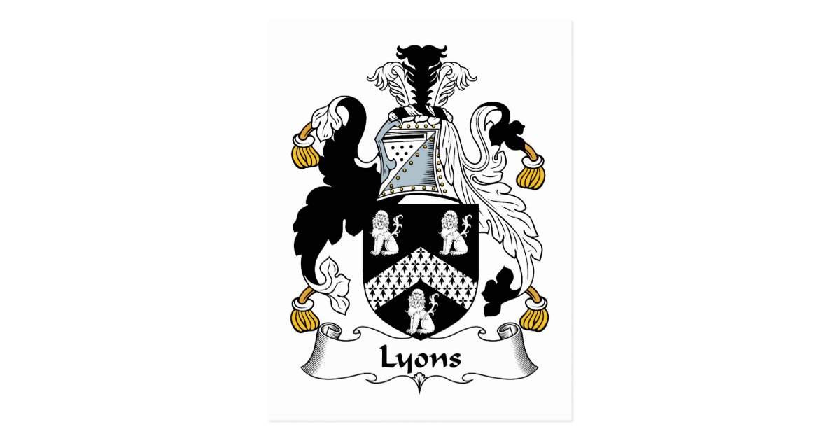 Lyons Family Crest Postcard | Zazzle.com