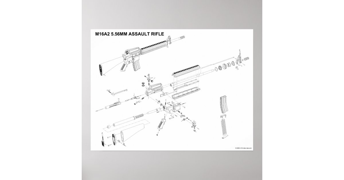 M16A2 5.56mm Assault Rifle Poster | Zazzle