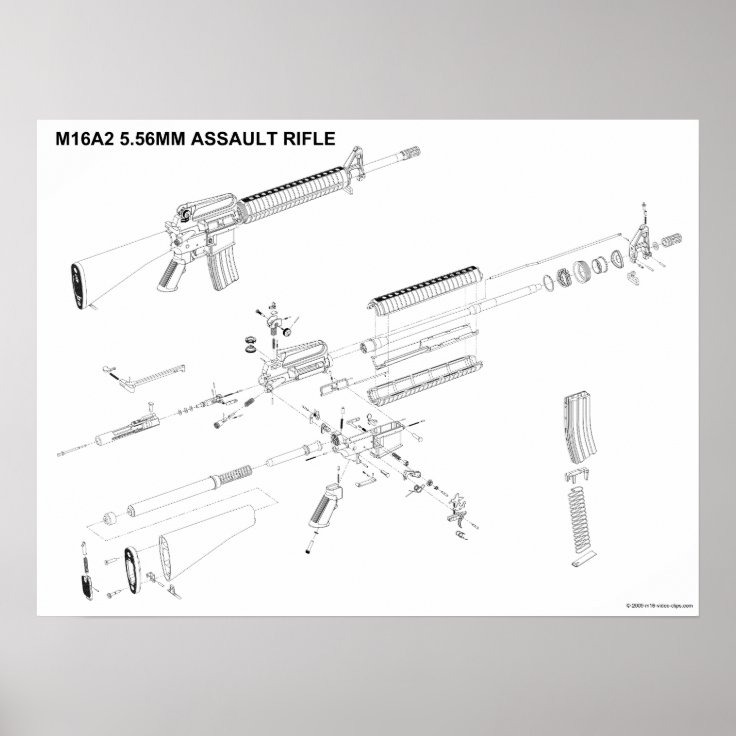M16A2 5.56mm Assault Rifle Poster | Zazzle