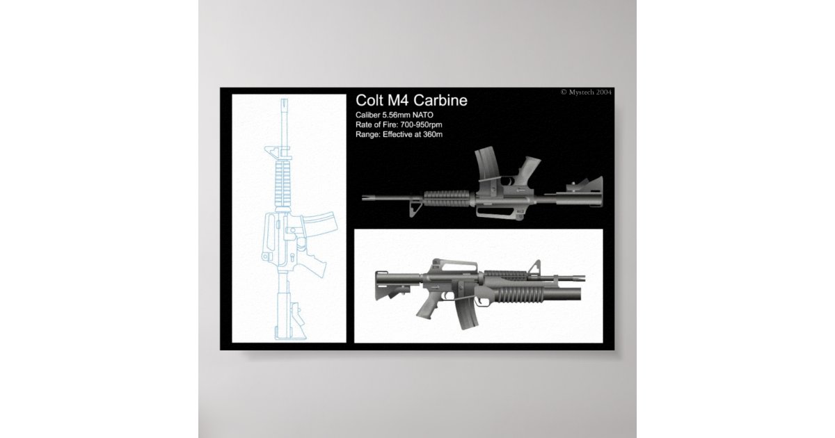 M4 Carbine Stat Sheet Poster | Zazzle