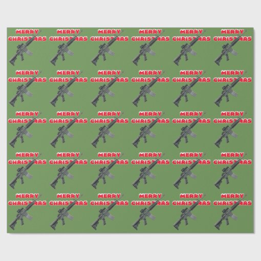 M4 Guns, Merry Christmas Wrapping Paper | Zazzle